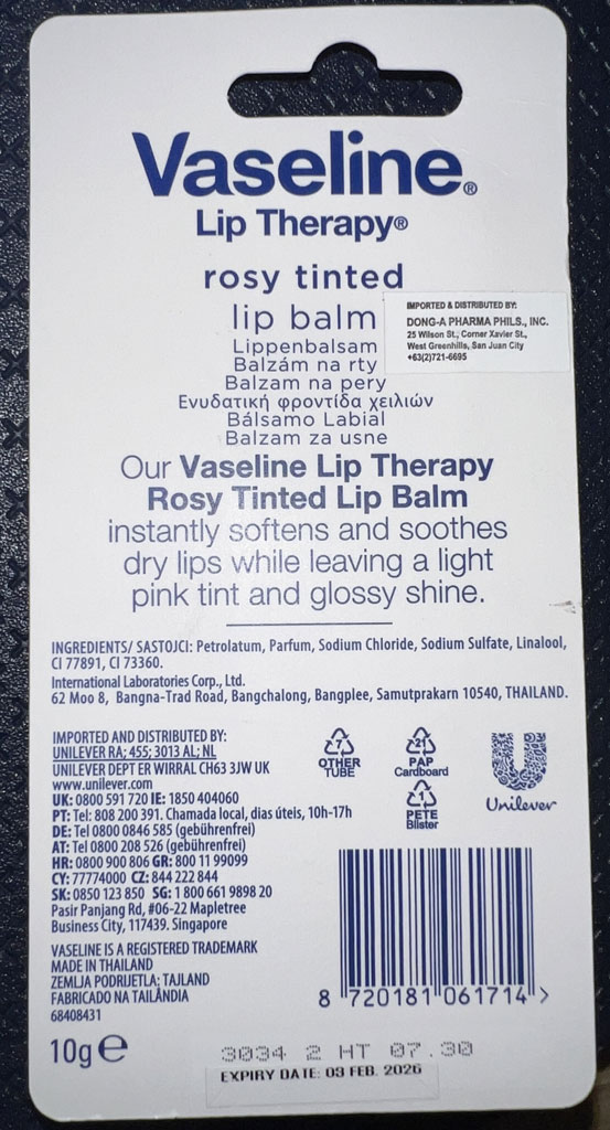 JAZEE • Vaseline Lip Therapy Rosy Tinted Lip Balm Tube